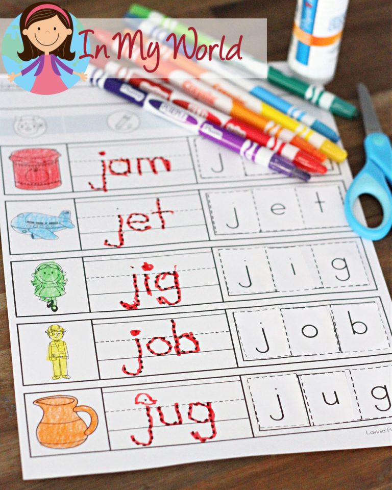 Preschool-Letter-J-CVC-worksheet-cut-paste - In My World
