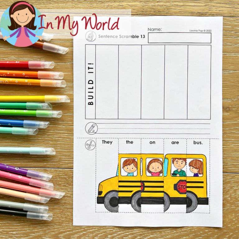Sentence Building Activity: Back to School Picture Scramble - In My World