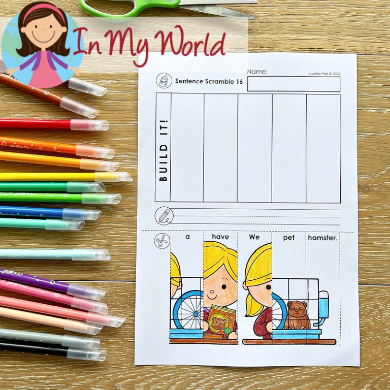 Sentence Building Activity: Back to School Picture Scramble - In My World