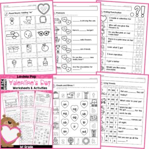 FREE Valentine's Day 1st Grade Worksheets and Activities No Prep ...