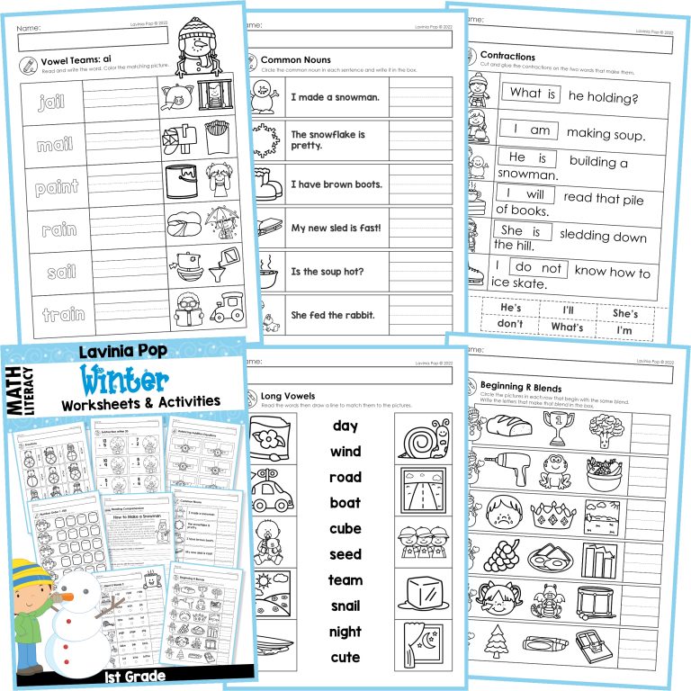 Winter 1st Grade Worksheets and Activities No Prep | First Grade - In ...