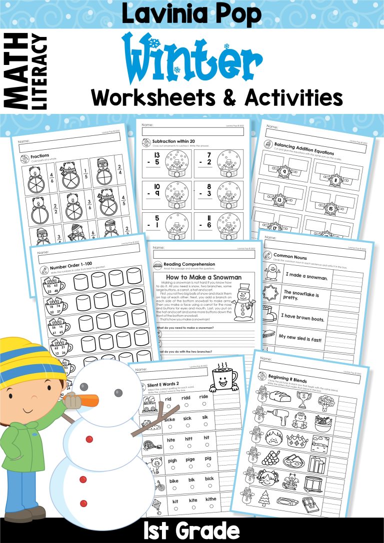 Winter 1st Grade Worksheets and Activities No Prep | First Grade - In ...