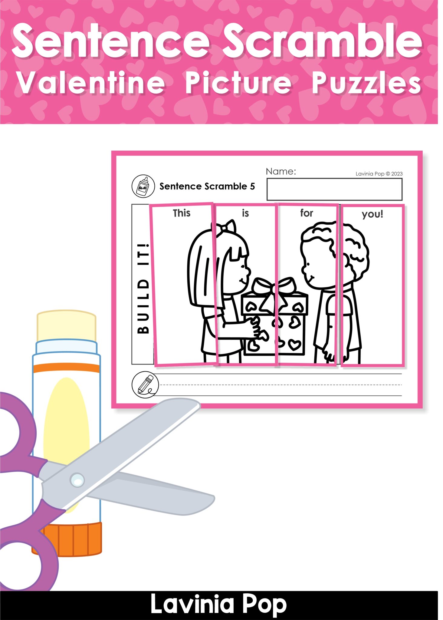 FREE Sentence Scramble: Valentine's Day Sentence Building Picture ...