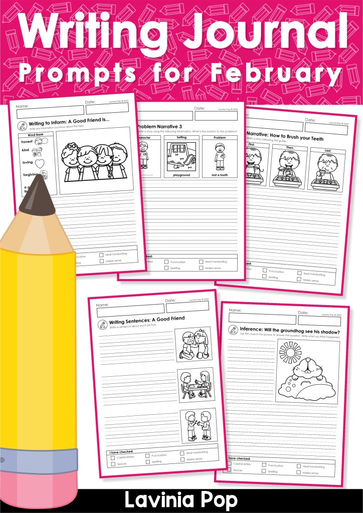 FREE Writing Journal: Prompts for February | Valentine's Day - In My World
