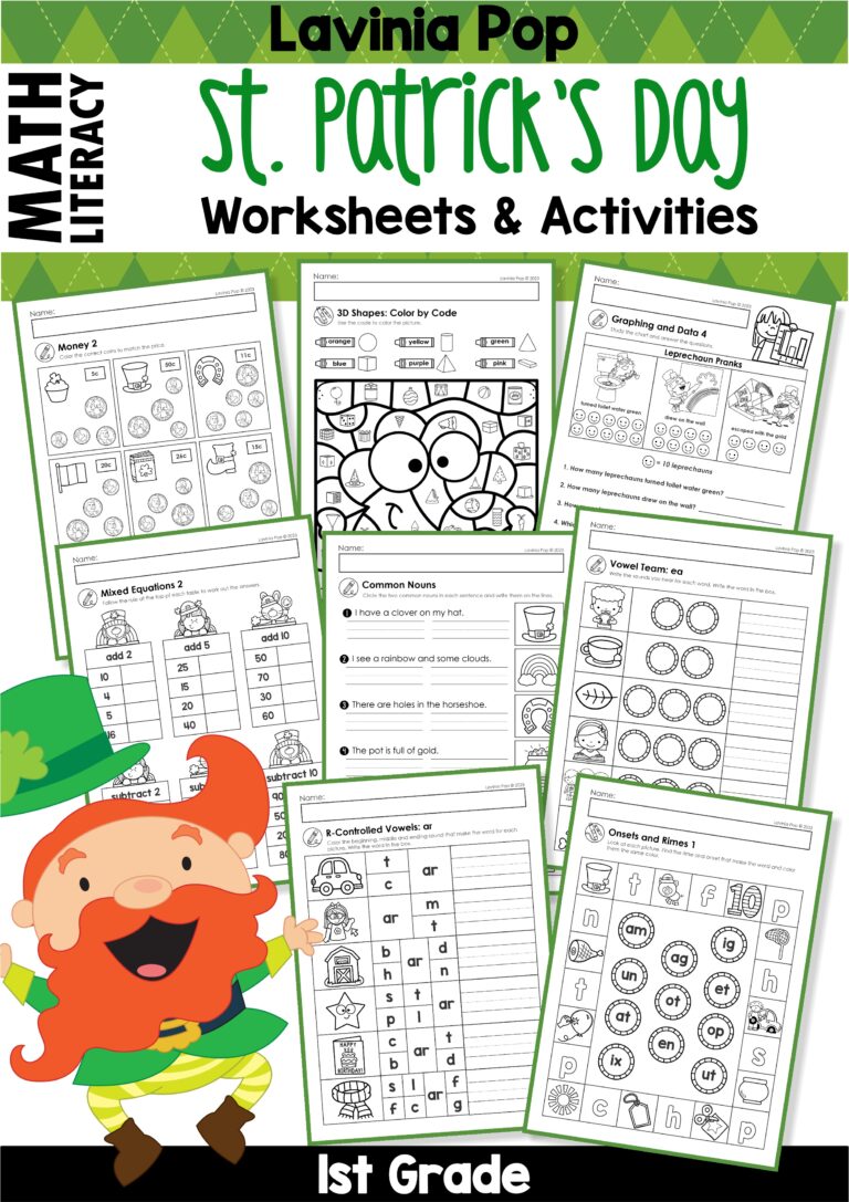FREE St. Patrick's Day 1st Grade Worksheets and Activities No Prep ...