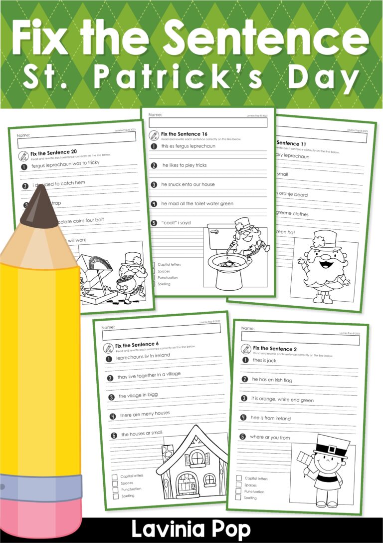 FREE Fix the Sentence: St. Patrick's Day - In My World