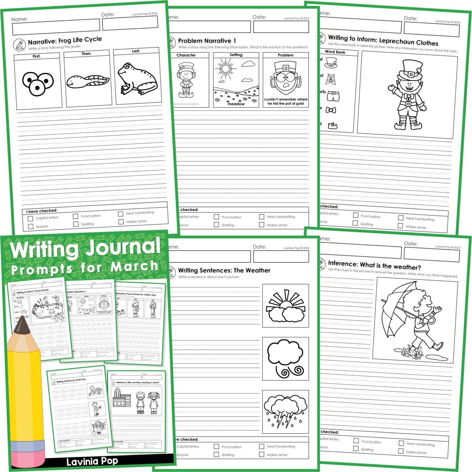 FREE Writing Journal: Prompts for March - In My World