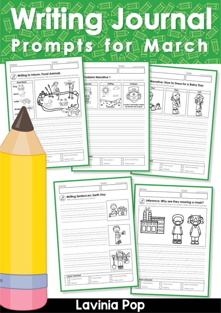 FREE Writing Journal: Prompts for March - In My World