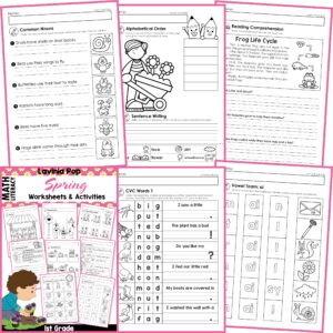 FREE Spring 1st Grade Worksheets and Activities No Prep | First Grade ...