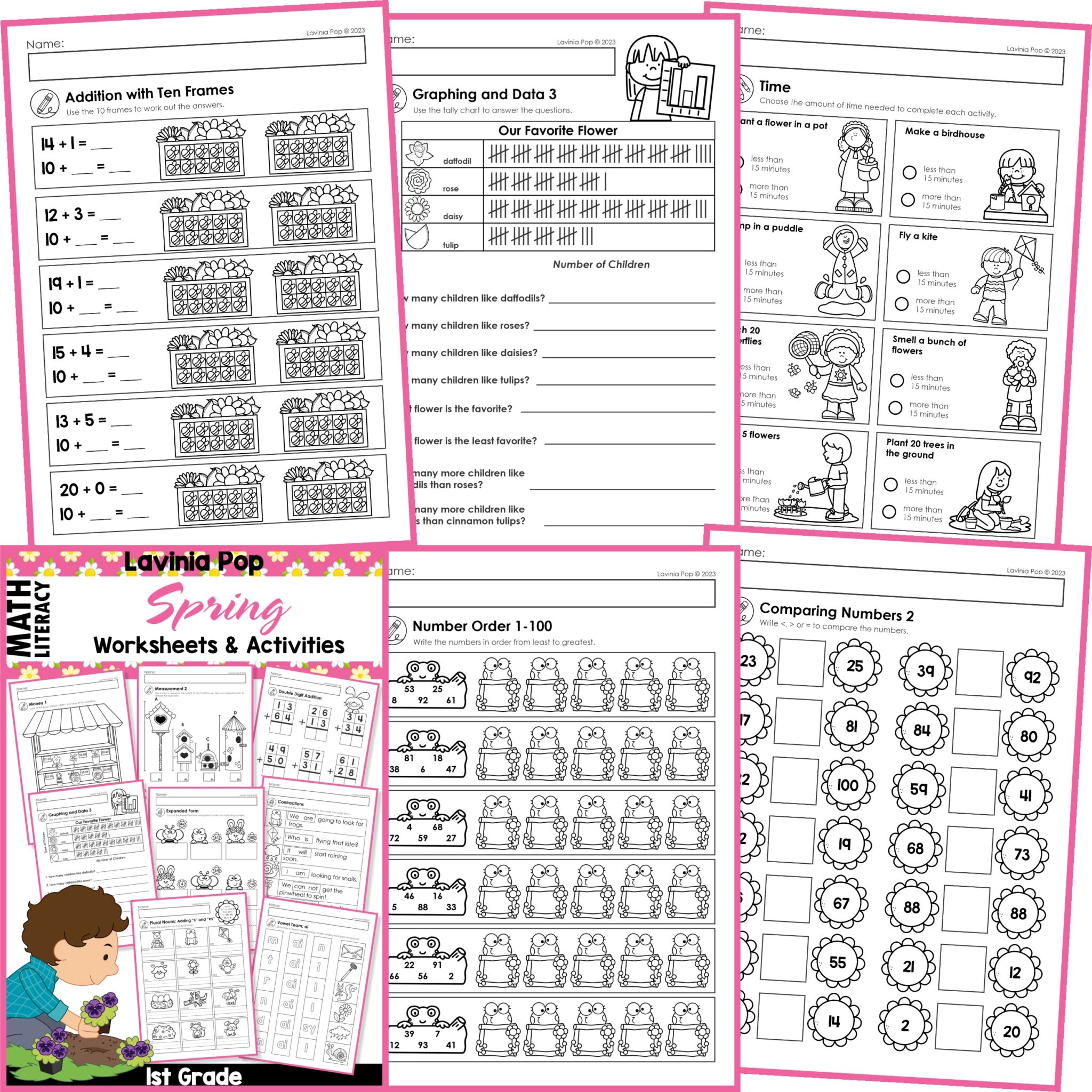 FREE Spring 1st Grade Worksheets and Activities No Prep | First Grade ...