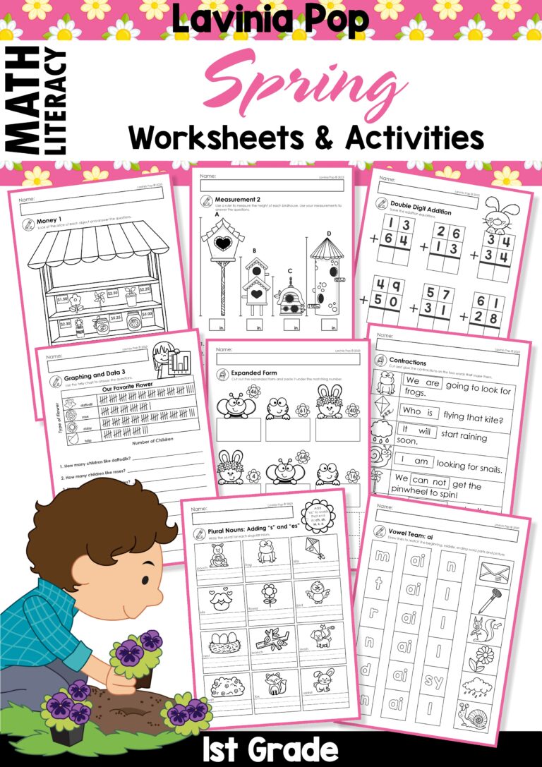 FREE Spring 1st Grade Worksheets and Activities No Prep | First Grade ...