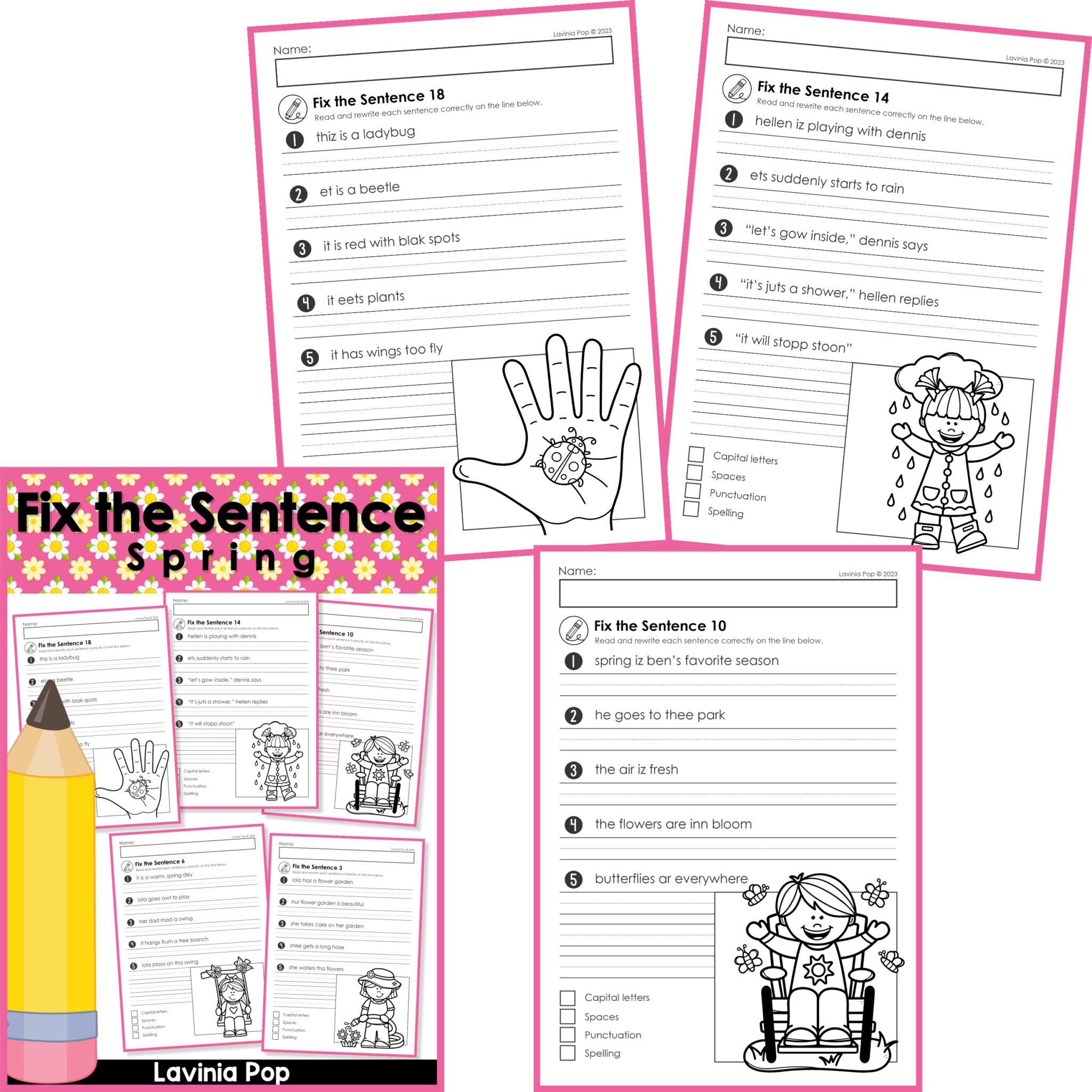 FREE Fix the Sentence: Spring - In My World