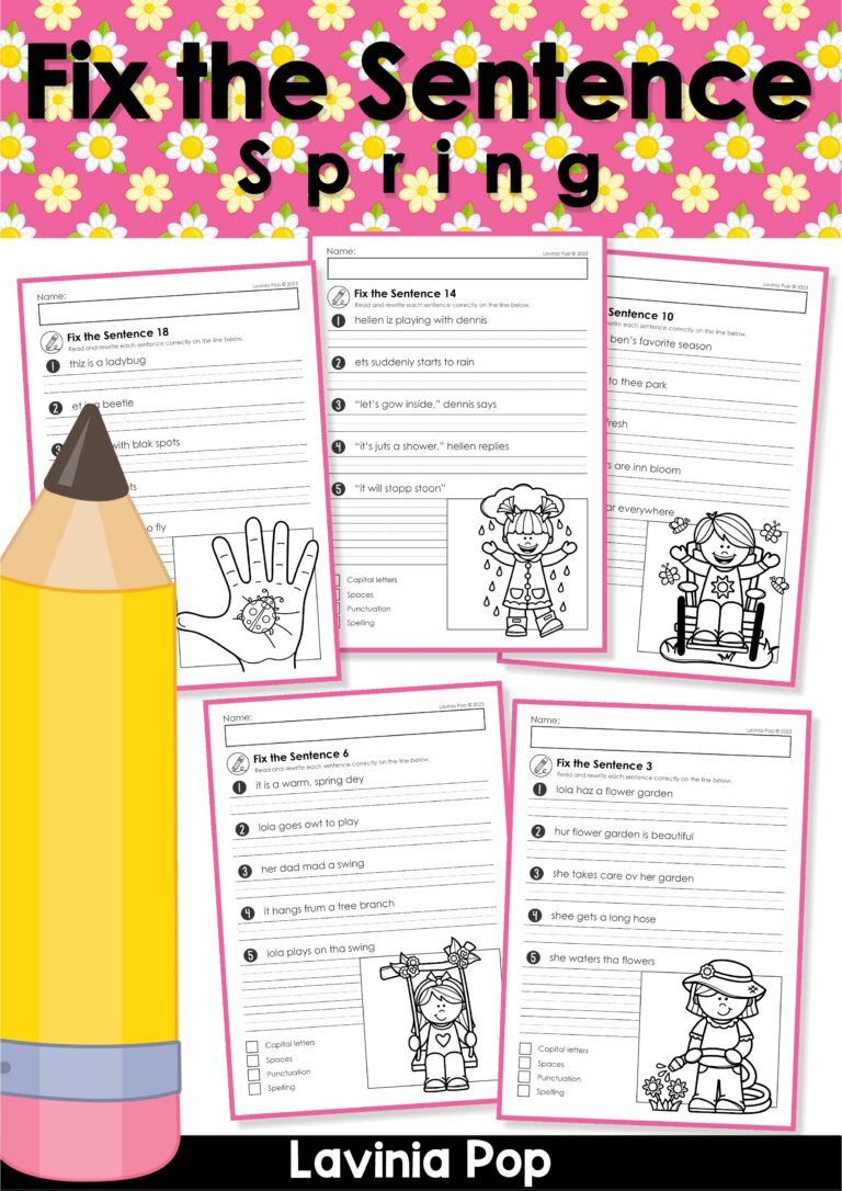 FREE Fix the Sentence: Spring - In My World