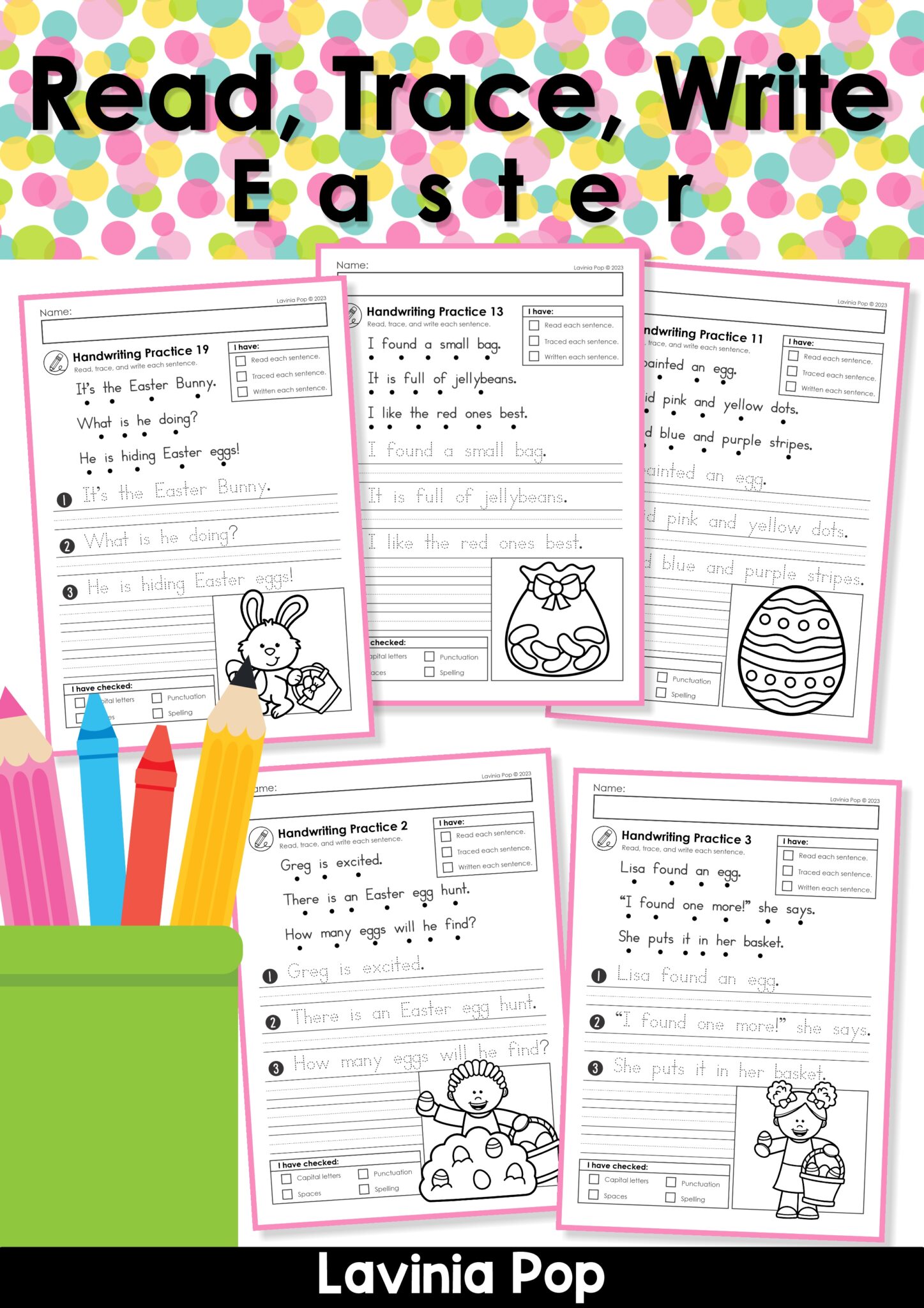 FREE Read, Trace, Write Handwriting: Easter - In My World
