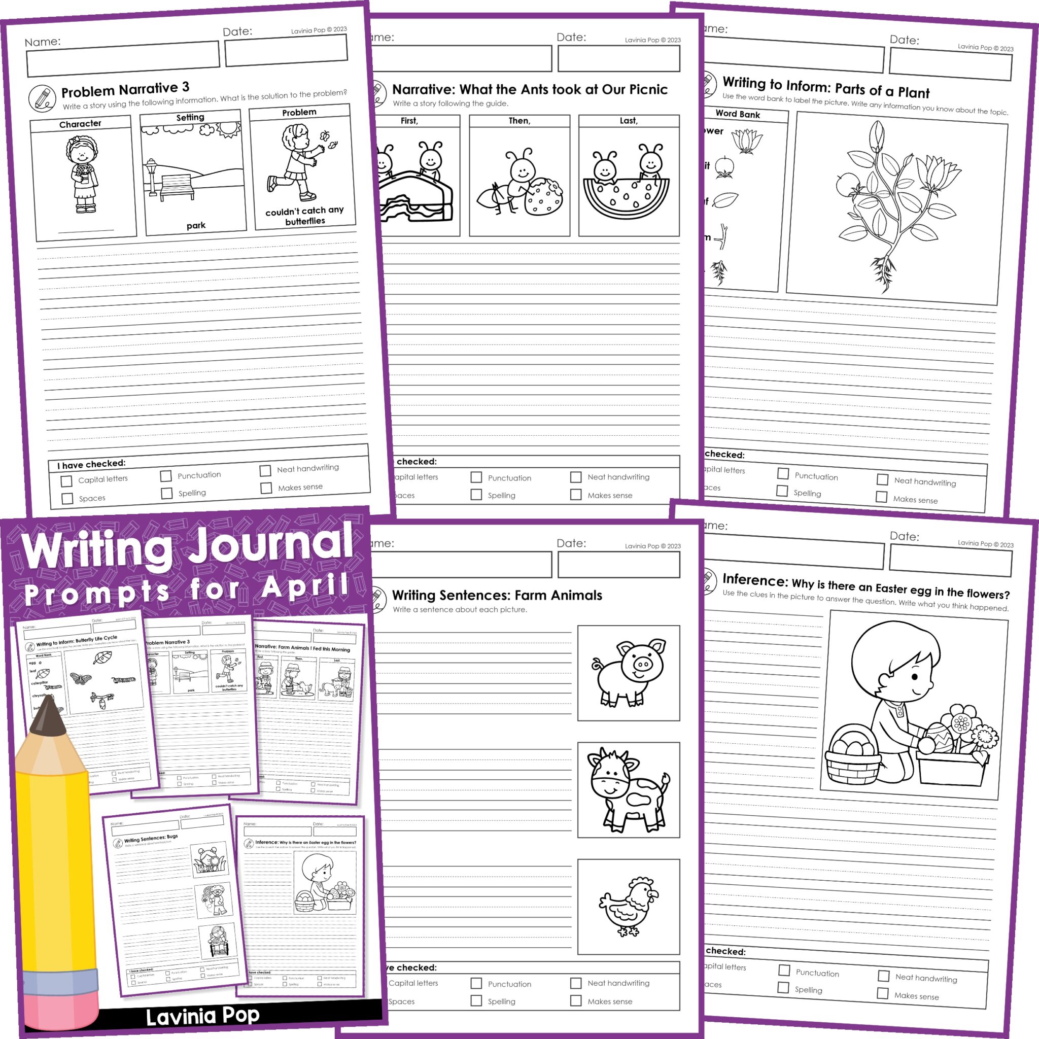 FREE Writing Journal: Prompts for April - In My World