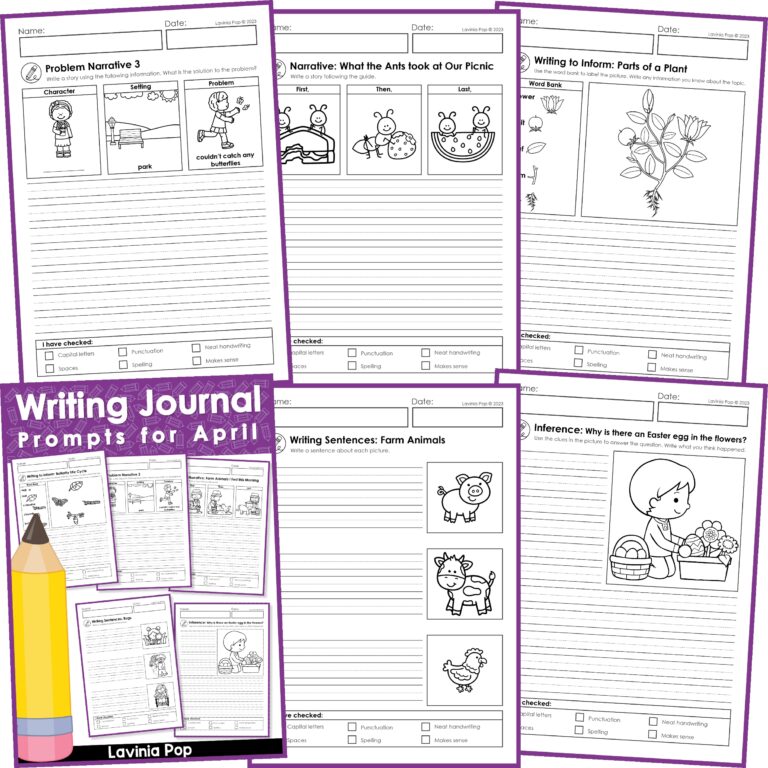 FREE Writing Journal: Prompts for April - In My World