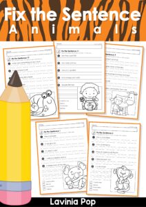 FREE Fix the Sentence: Animals - In My World