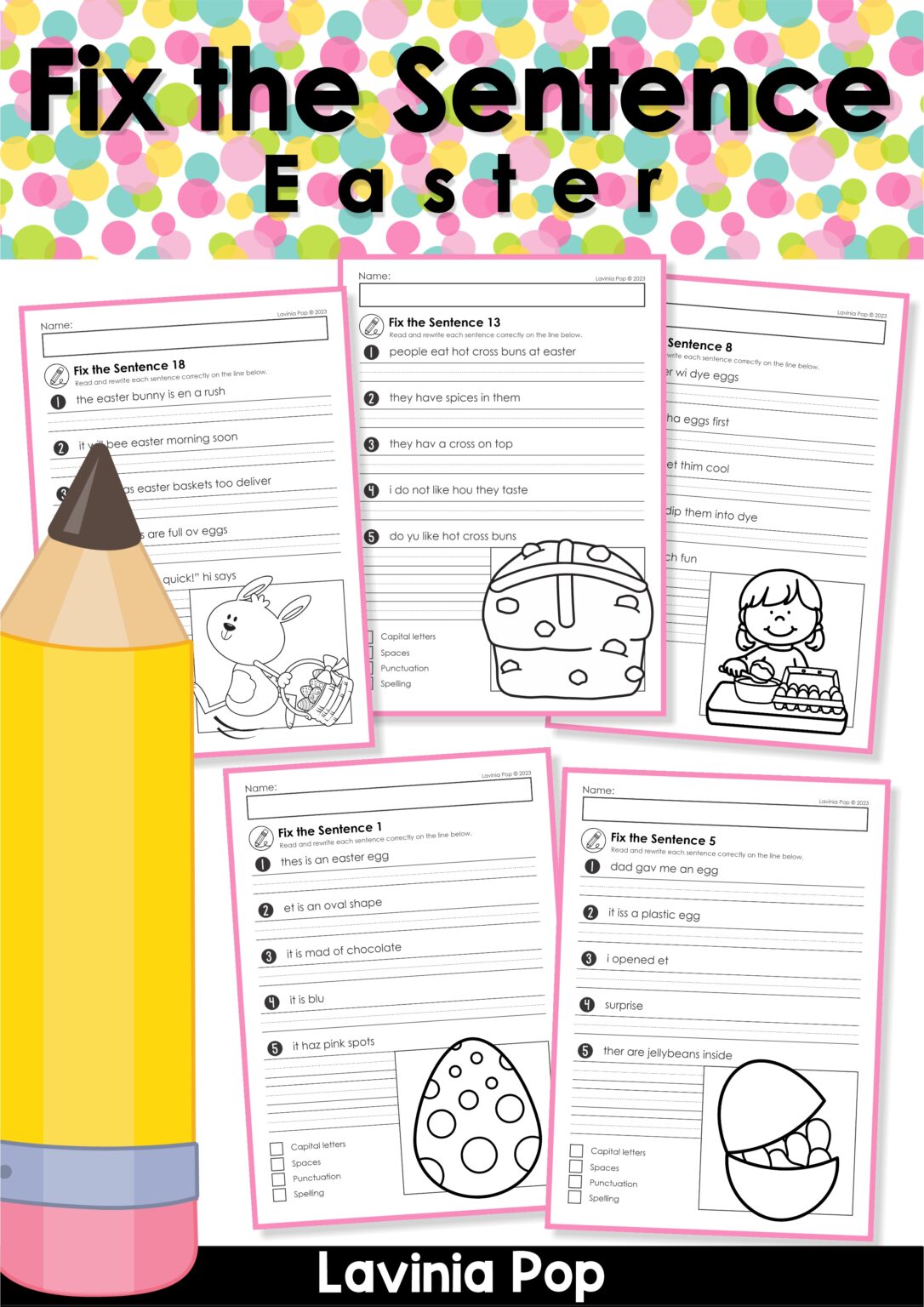 FREE Fix the Sentence: Easter - In My World