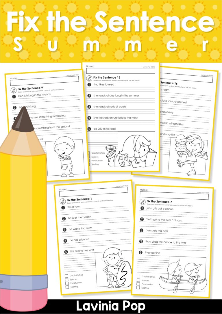 FREE Fix the Sentence: Summer - In My World