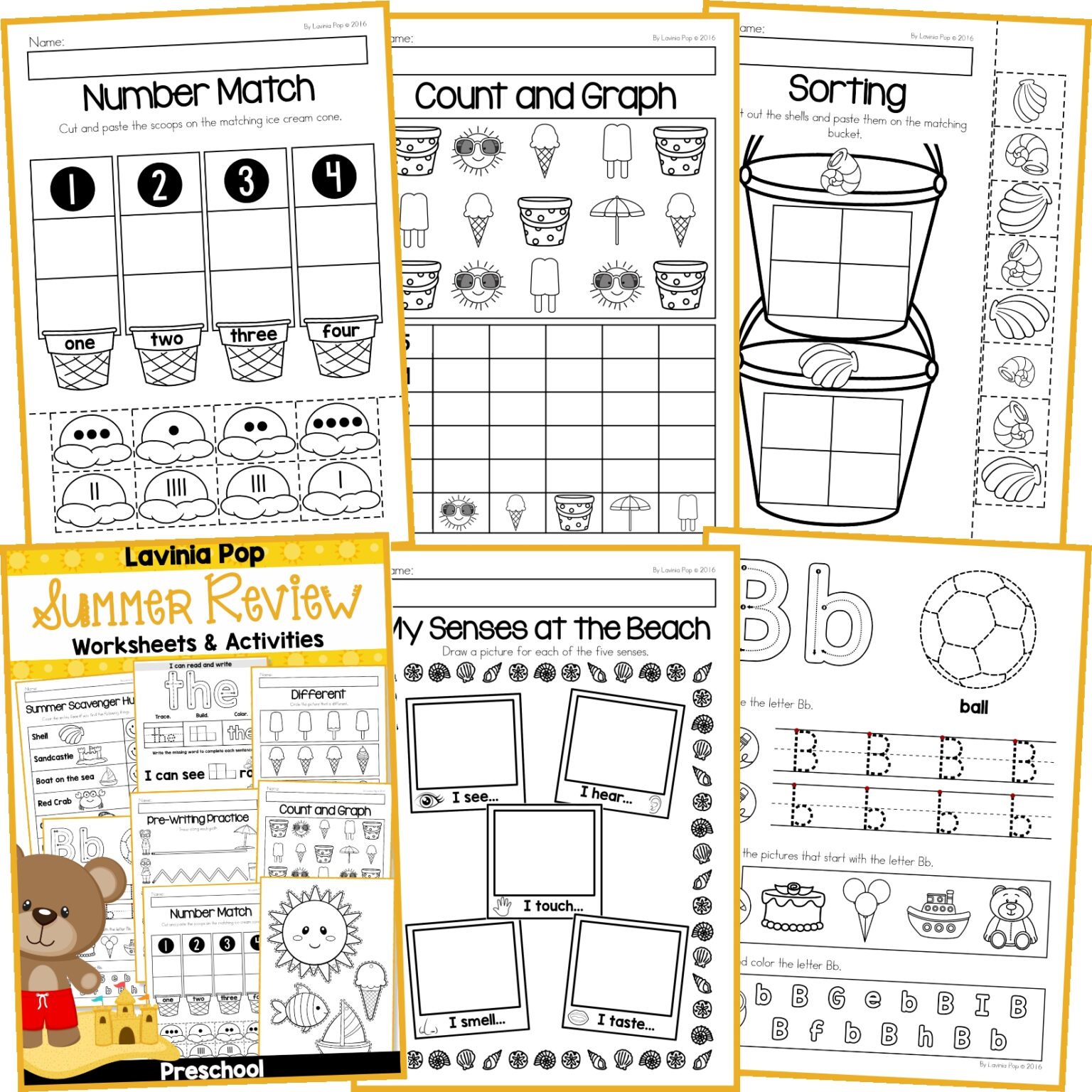 FREE Preschool Summer Review Worksheets and Activities No Prep - In My ...