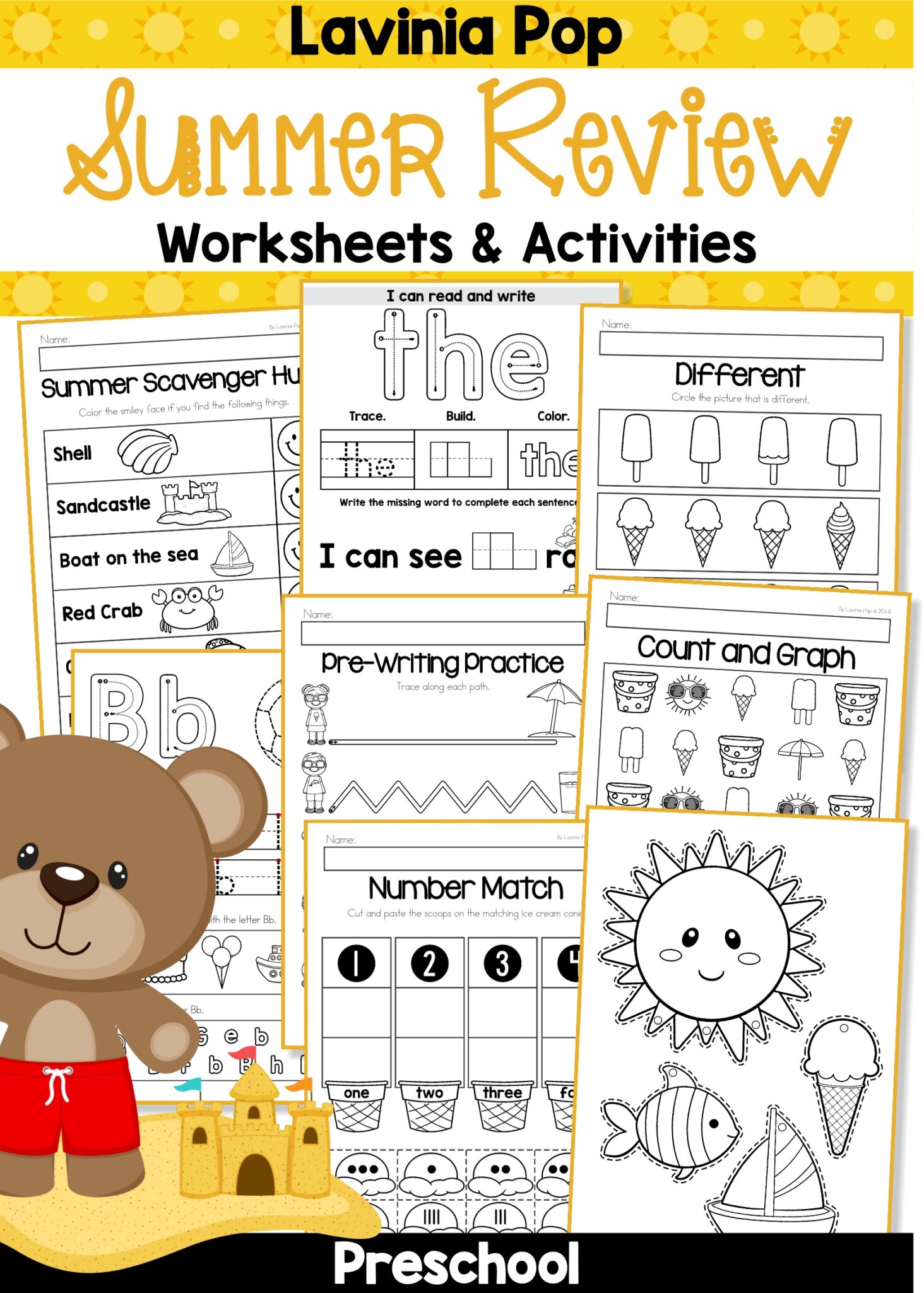 FREE Preschool Summer Review Worksheets and Activities No Prep - In My ...