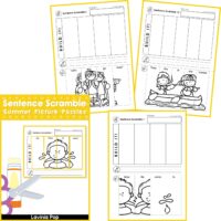 FREE Sentence Scramble: Summer Sentence Building Picture Puzzles - In ...