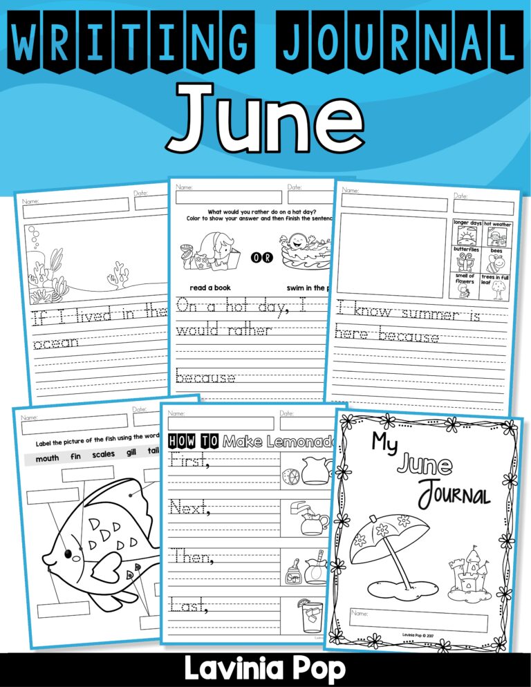 FREE June Writing Journal Prompts - In My World