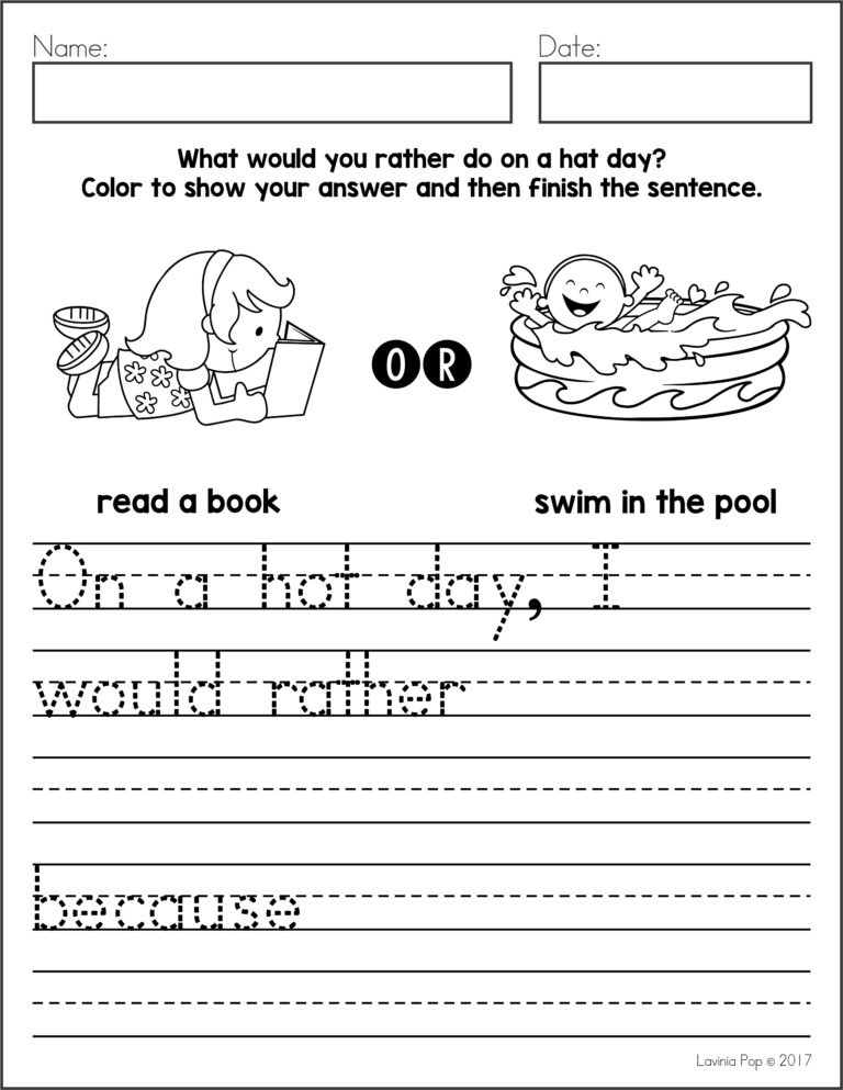 FREE June Writing Journal Prompts - In My World