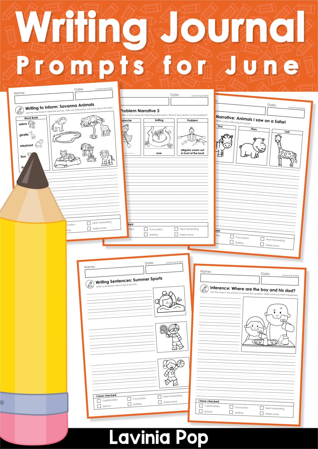 FREE Writing Journal: Prompts for June - In My World
