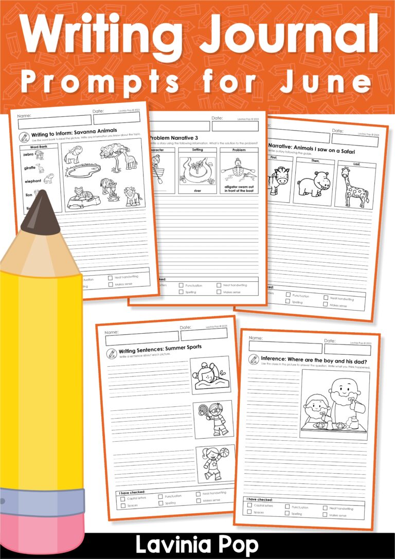 FREE Writing Journal: Prompts for June - In My World