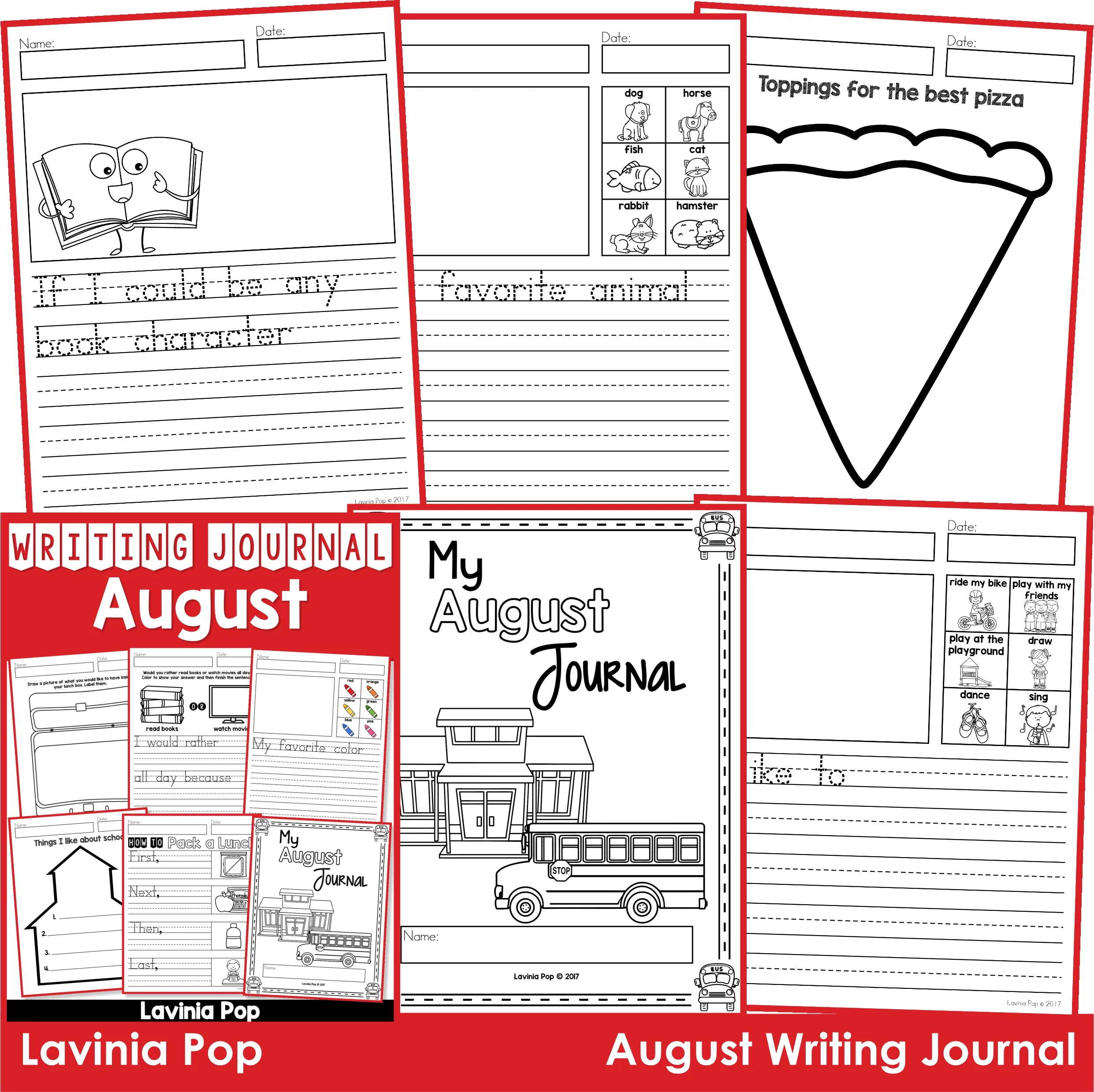 August Writing Journal Prompts - In My World