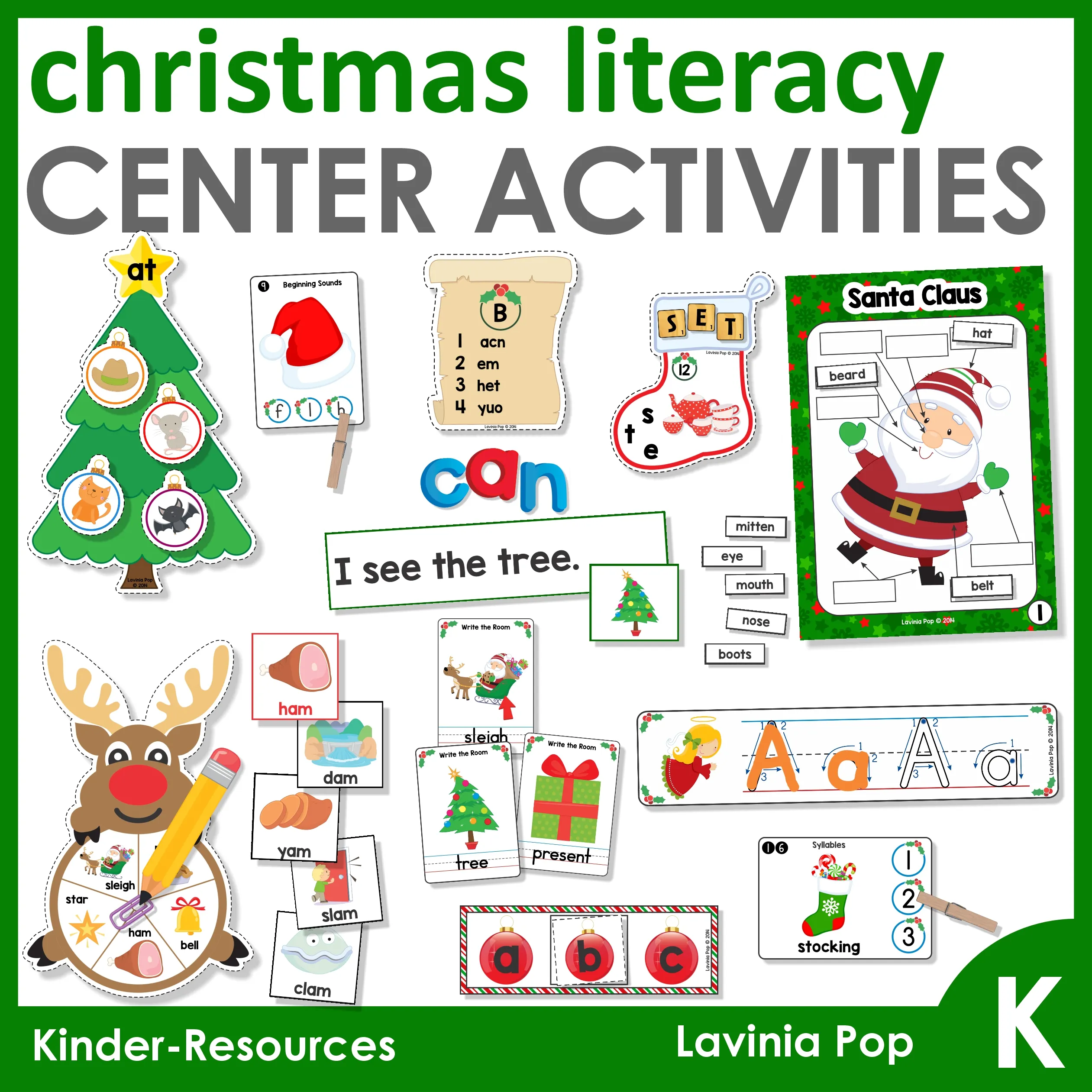 Christmas Literacy Centers for Kindergarten - In My World