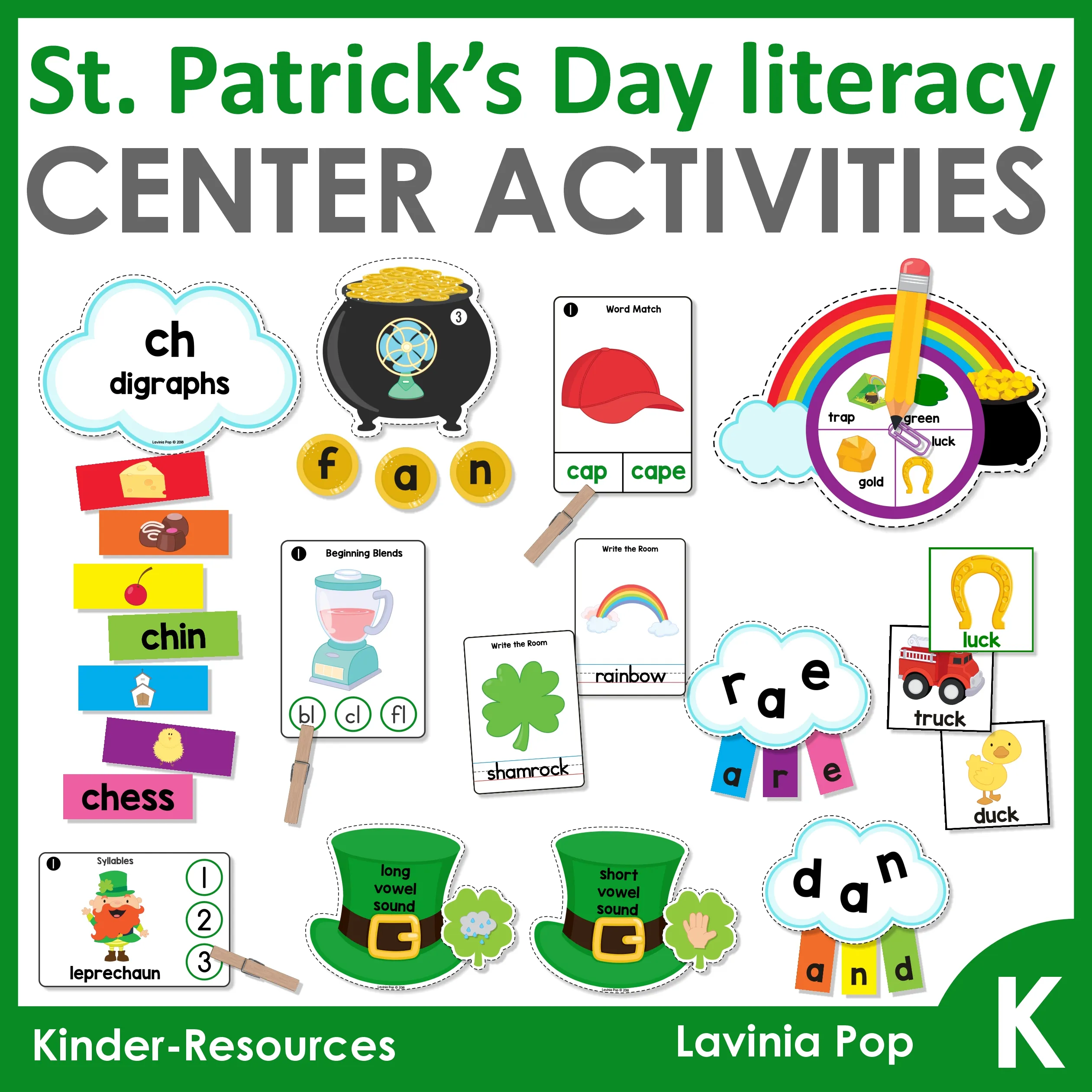 St. Patrick’s Day Literacy Centers for Kindergarten - In My World