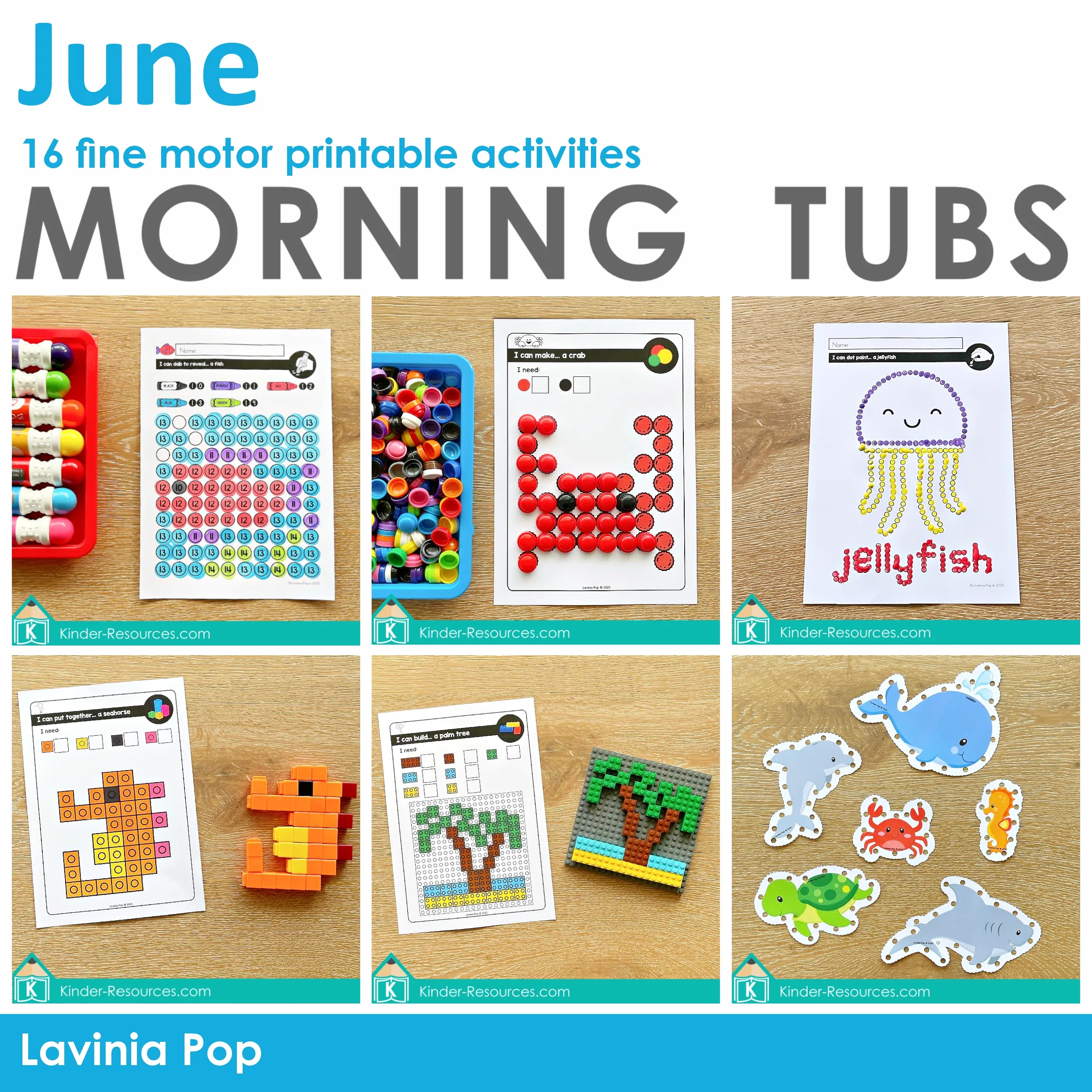 Fine Motor Printable Activities for June Morning Tubs | Bins - In My World