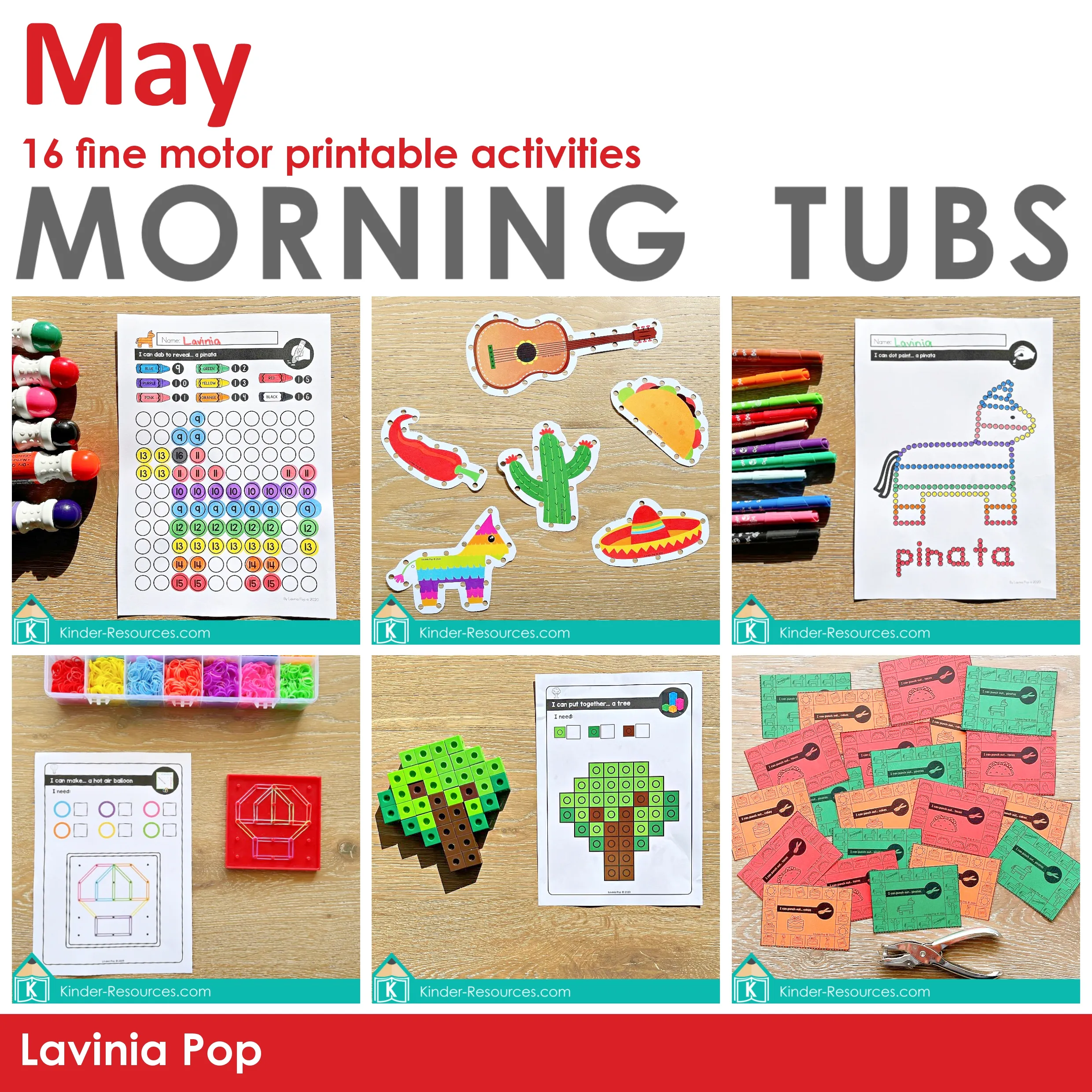 Fine Motor Printable Activities for May Morning Tubs | Bins - In My World