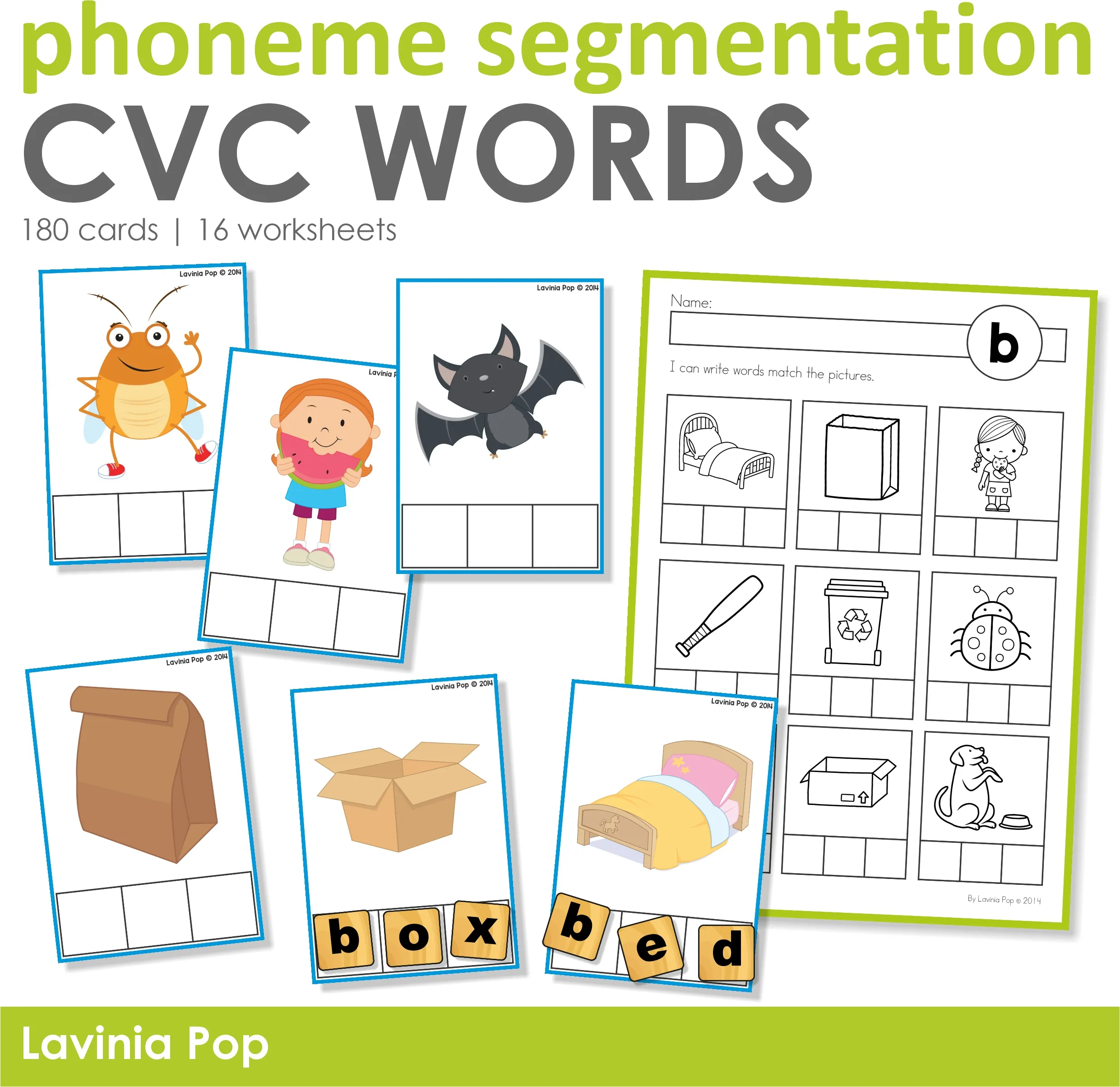 CVC Phoneme Segmentation Cards - In My World