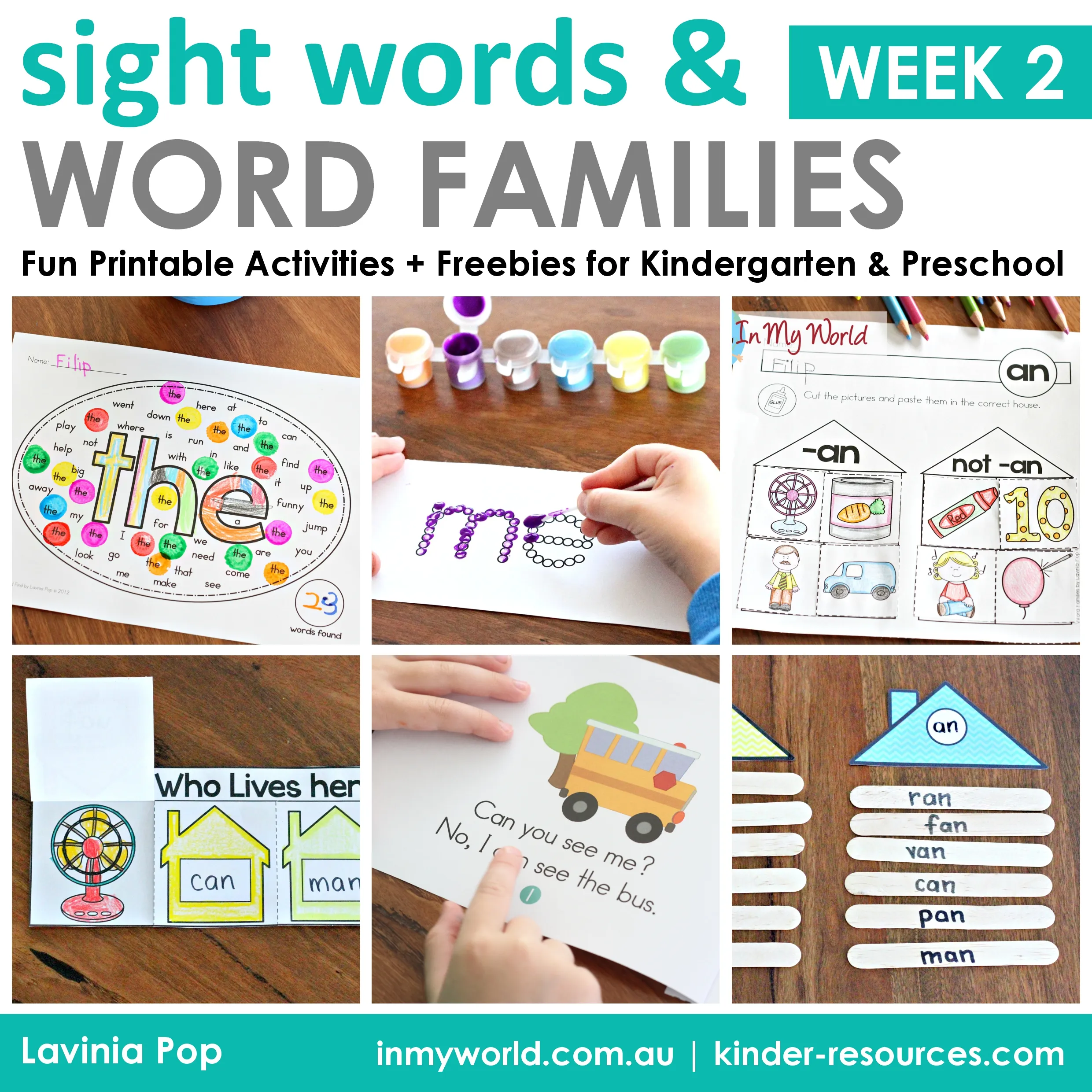 Sight Words and Word Families Week 2 - In My World