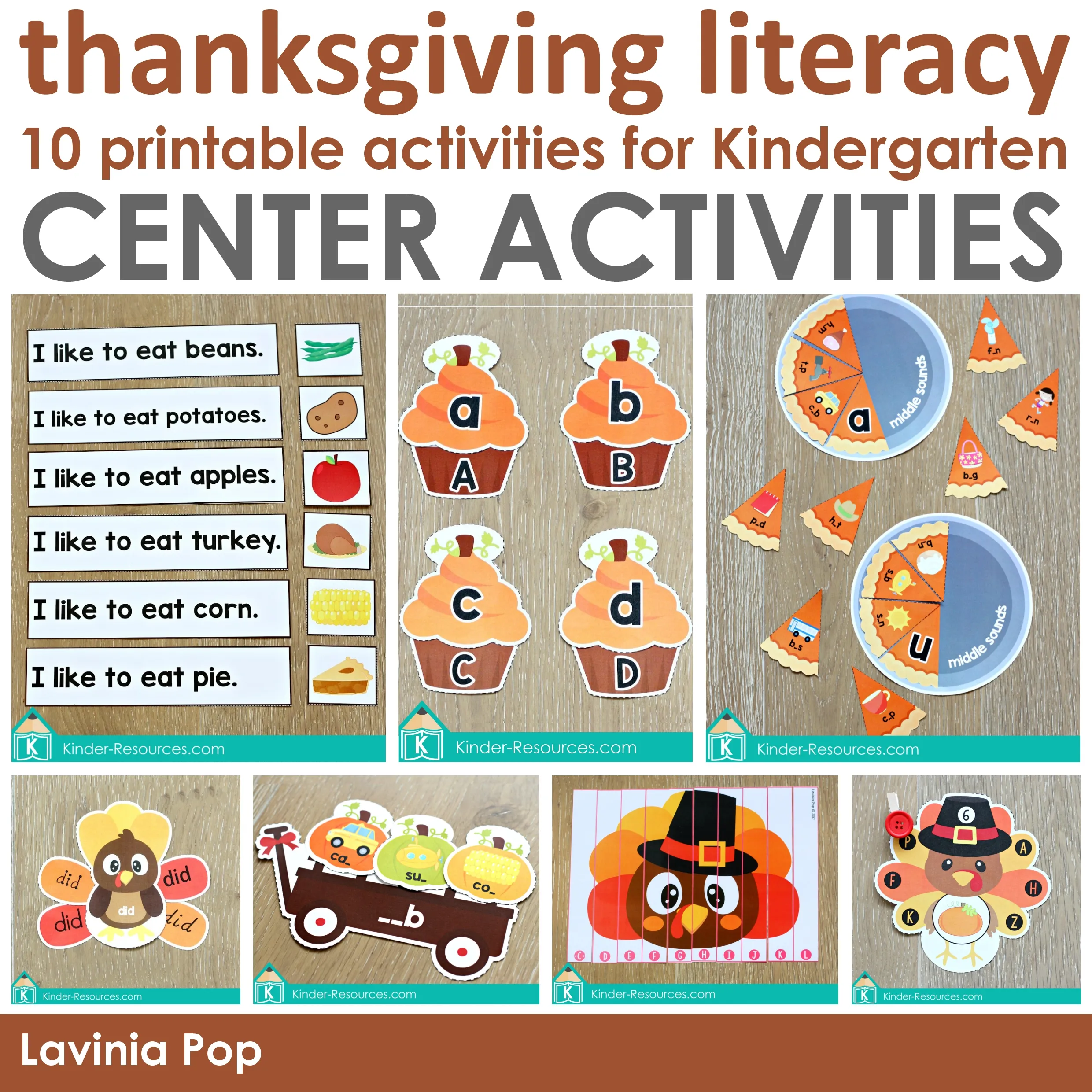 Thanksgiving Literacy Centers for Kindergarten - In My World
