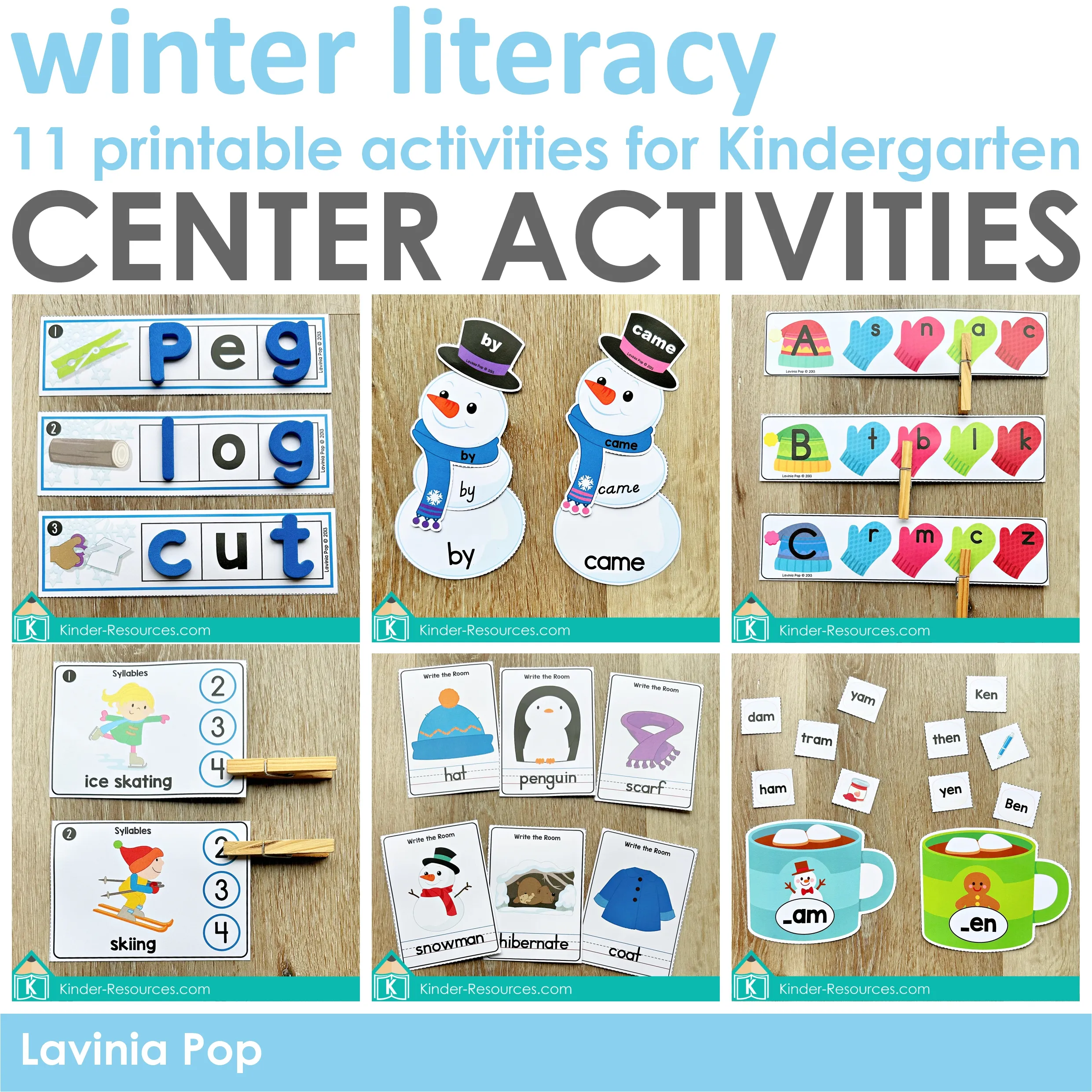 Winter Literacy Centers for Kindergarten - In My World
