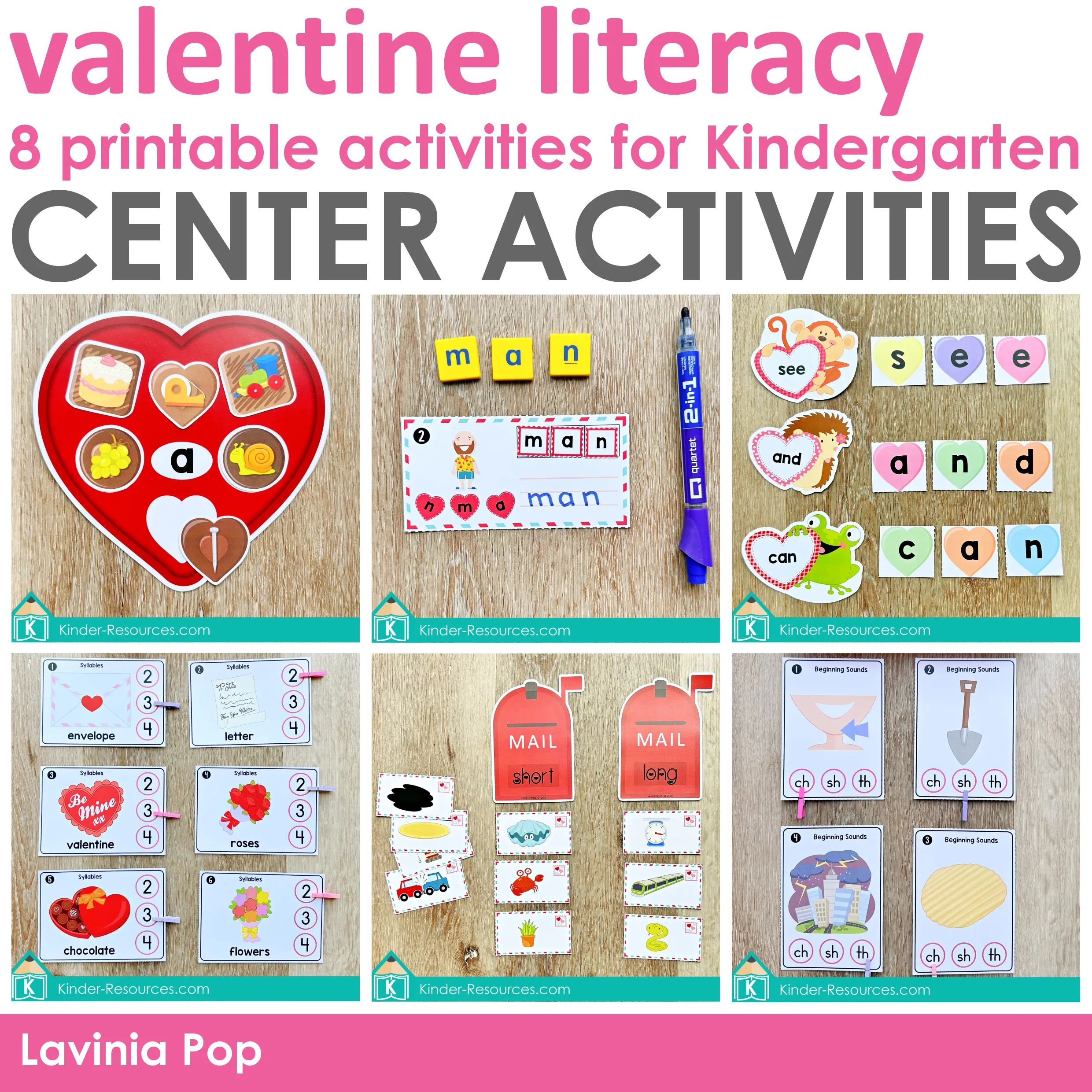 Valentine's Day Literacy Centers for Kindergarten - In My World
