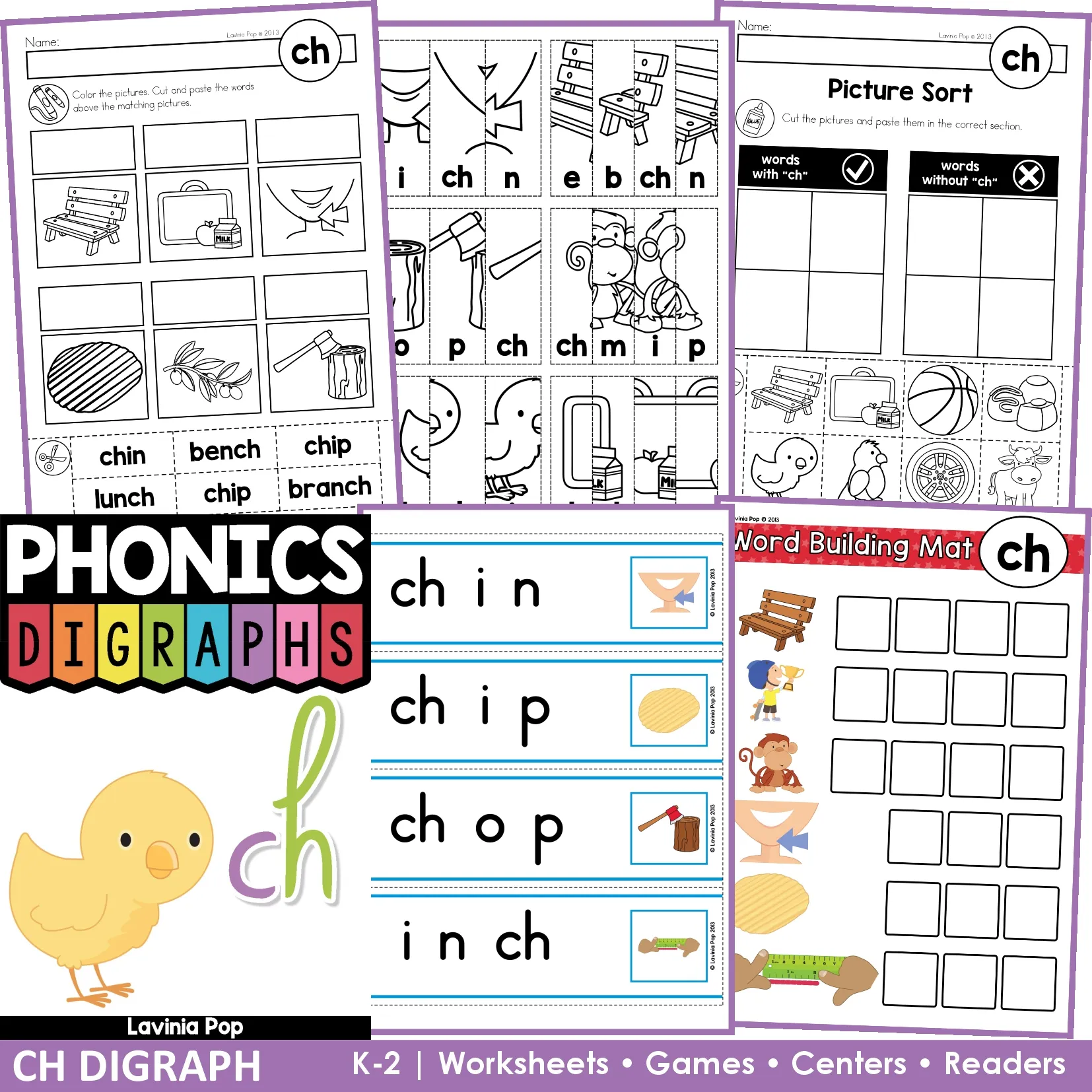 CH Digraph Printable Activities & Worksheets - In My World